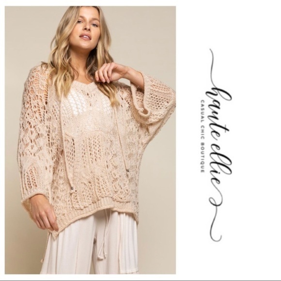 Haute Ellie | Sweaters | My Bohemian Hearthooded Loose Knit Sweater ...